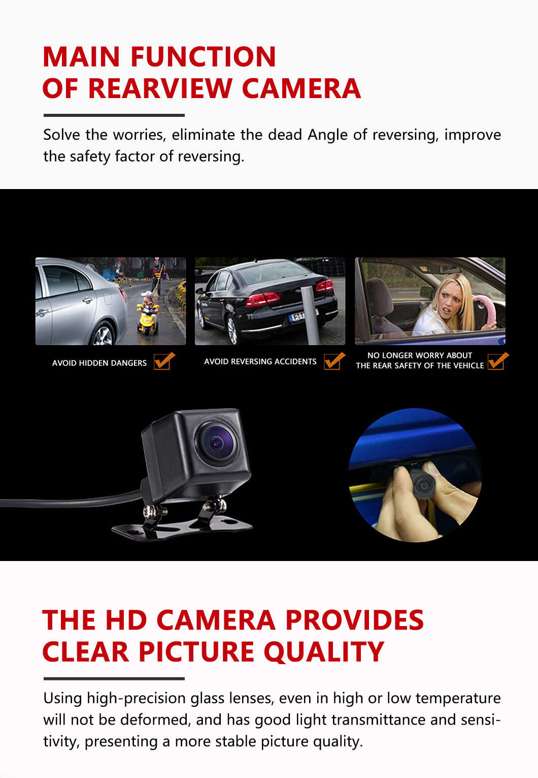 IR AHD Camera 18.5 Metal Wide Angel Waterproof Night Vision Rearview ...